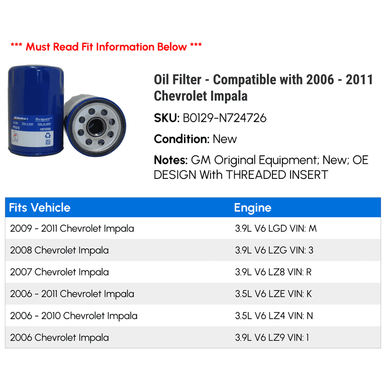 2006 Chevy Impala Oil