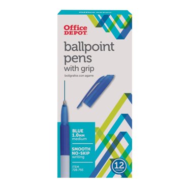 Office Depot Advanced Ink Retractable Ballpoint Pens, Bold Point, 1.2 ...