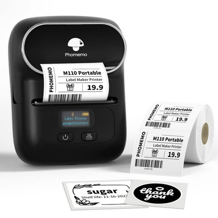 Phomemo M110 Portable Wireless Thermal Label Printer, Bluetooth Label Maker Machine for iOS ...