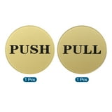 Uxcell 2 Pcs Push Pull Door Sign Acrylic Self Adhesive Round Sticker In ...