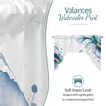 Blue Marble Stone Kitchen Swag Valances for Windows, White Ink Splash ...
