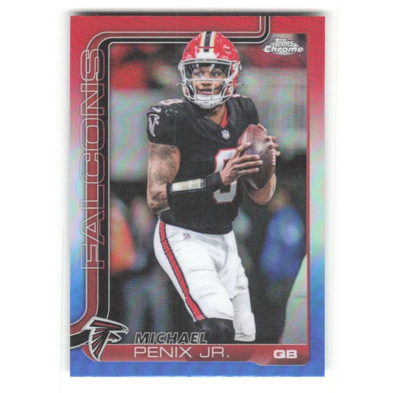 2025 Topps Chrome Red/White/Blue Refractor #15 Michael Penix Jr ...