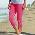 Ashirexll Womens Capris For Summer Summer High Waisted Solid Color