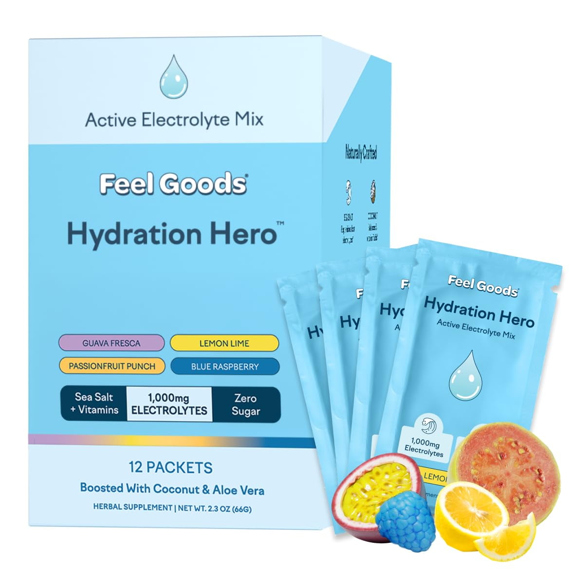 Polvo hidratante Feel Goods Hydration Hero, 12 paquetes | Walmart en línea