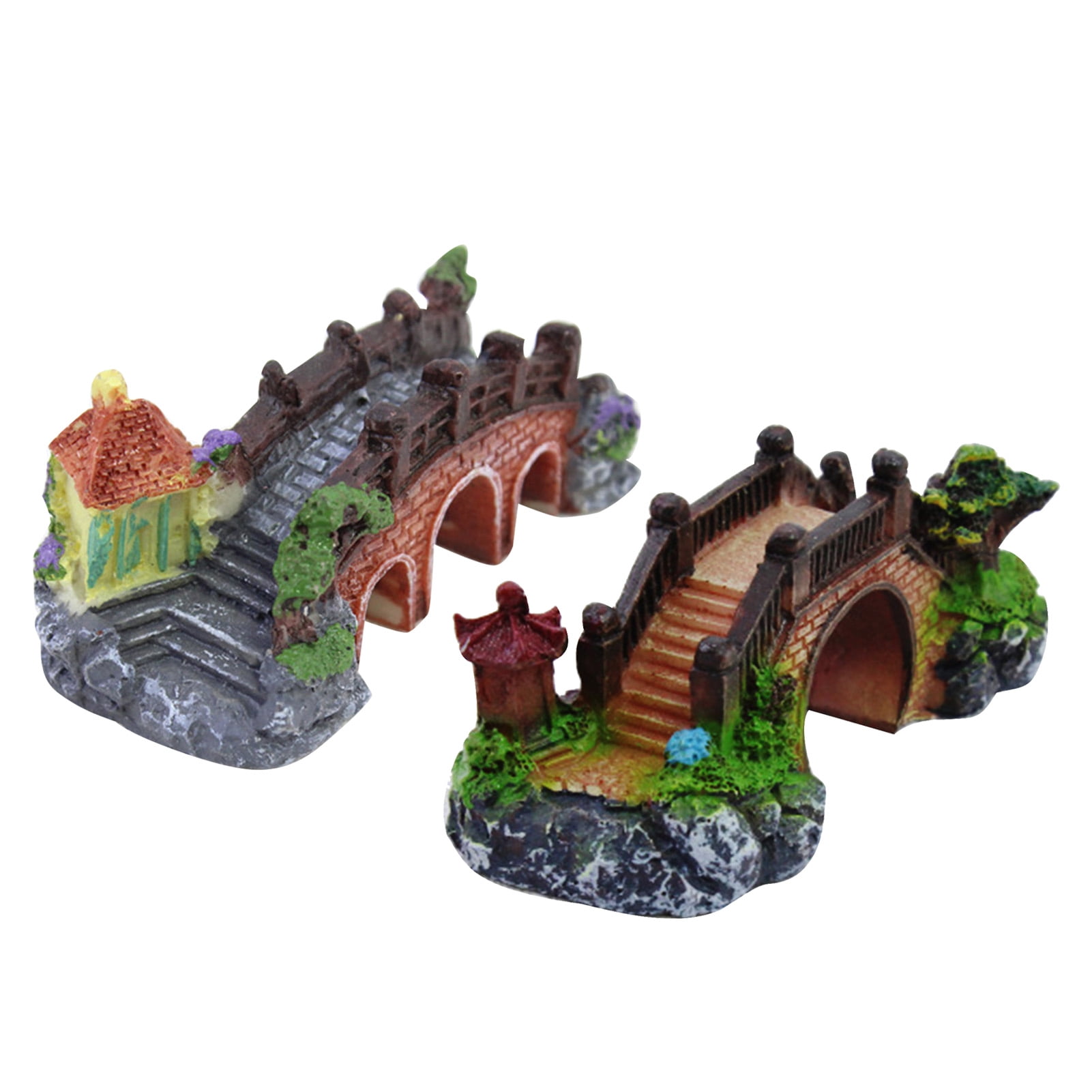 SPRING PARK Home Artificial Bridge Fish Tank Ornament Resin Aquarium ...