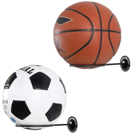 Wall Mounted Ball Holders Display Racks for Basketball Soccer Football ...