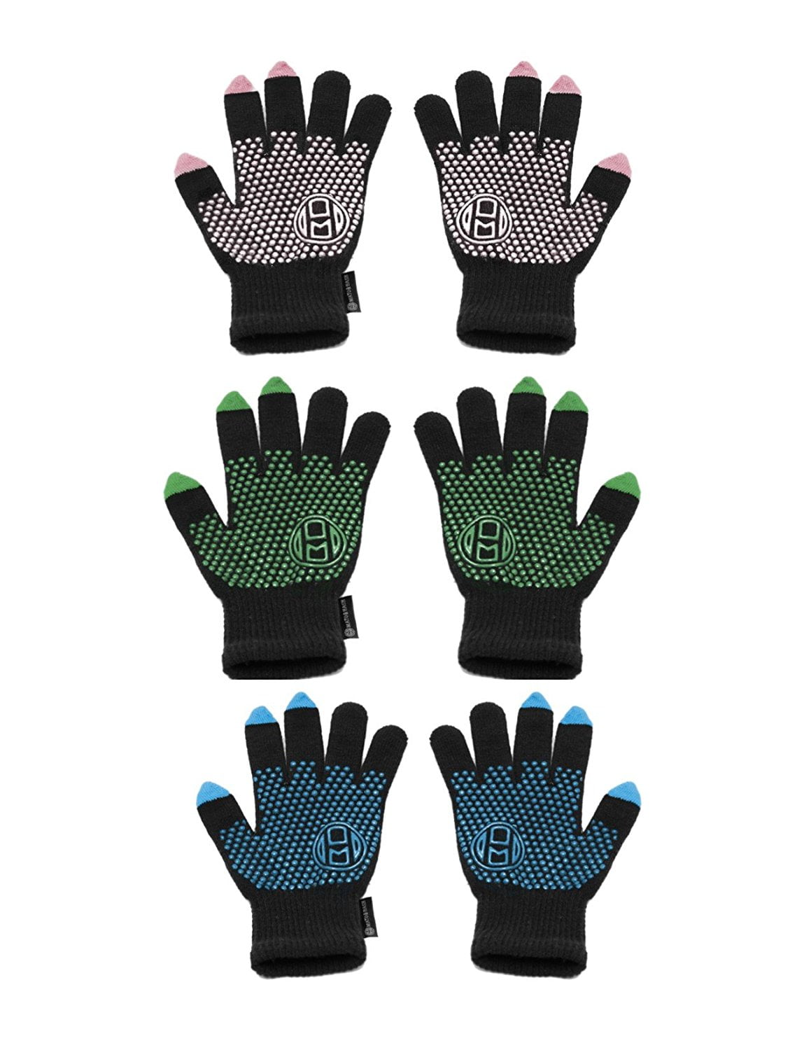 Mato & Hash Touchscreen Compatible Tech Gloves with Grip Palm - 3PK B ...