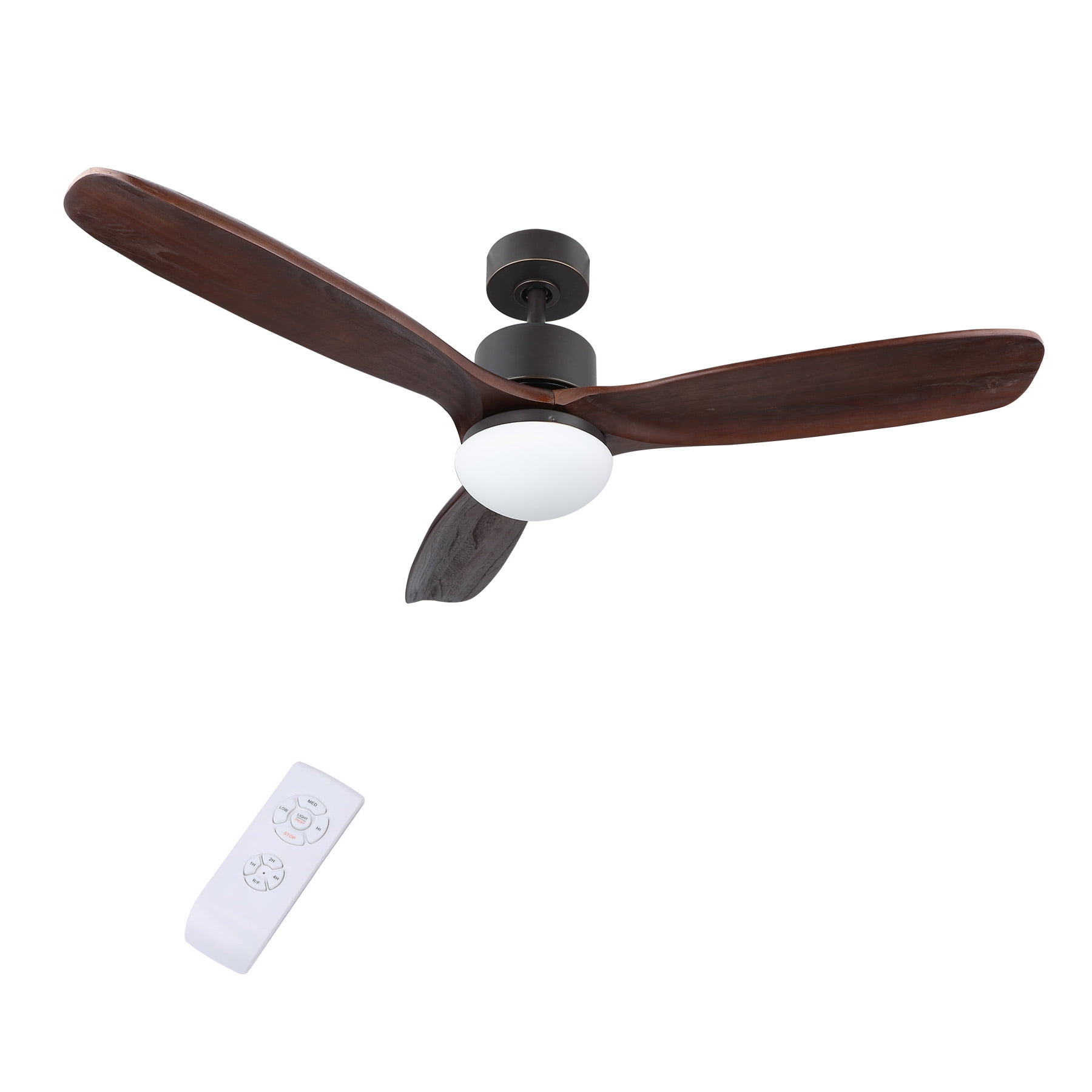 52" Ceiling Fan Light Old Bronze Finish w/ 3 Dark Walnut Blades UL ...