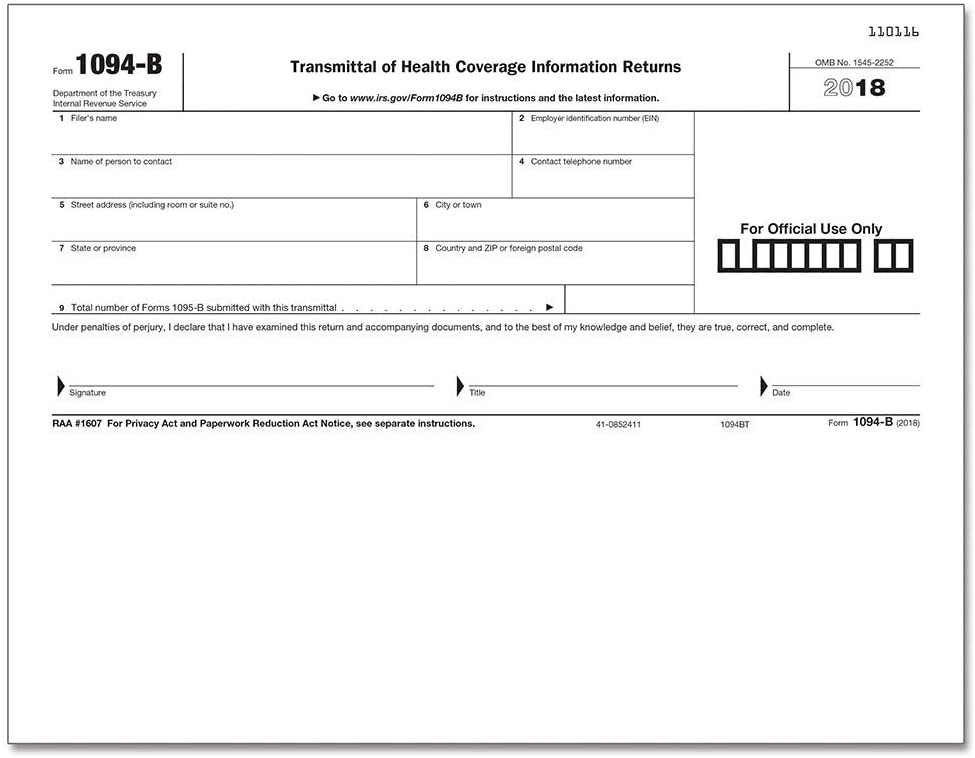 ComplyRight 1094-B Transmittal Forms, Pack of 50 | Walmart Canada