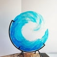 Orchip Ocean Wave Fused Glass Sculpture, Handmade Blue Wave Ornament ...