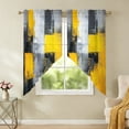 Abstract Color Block Sheer Curtains Swag Valances for Windows Yellow ...