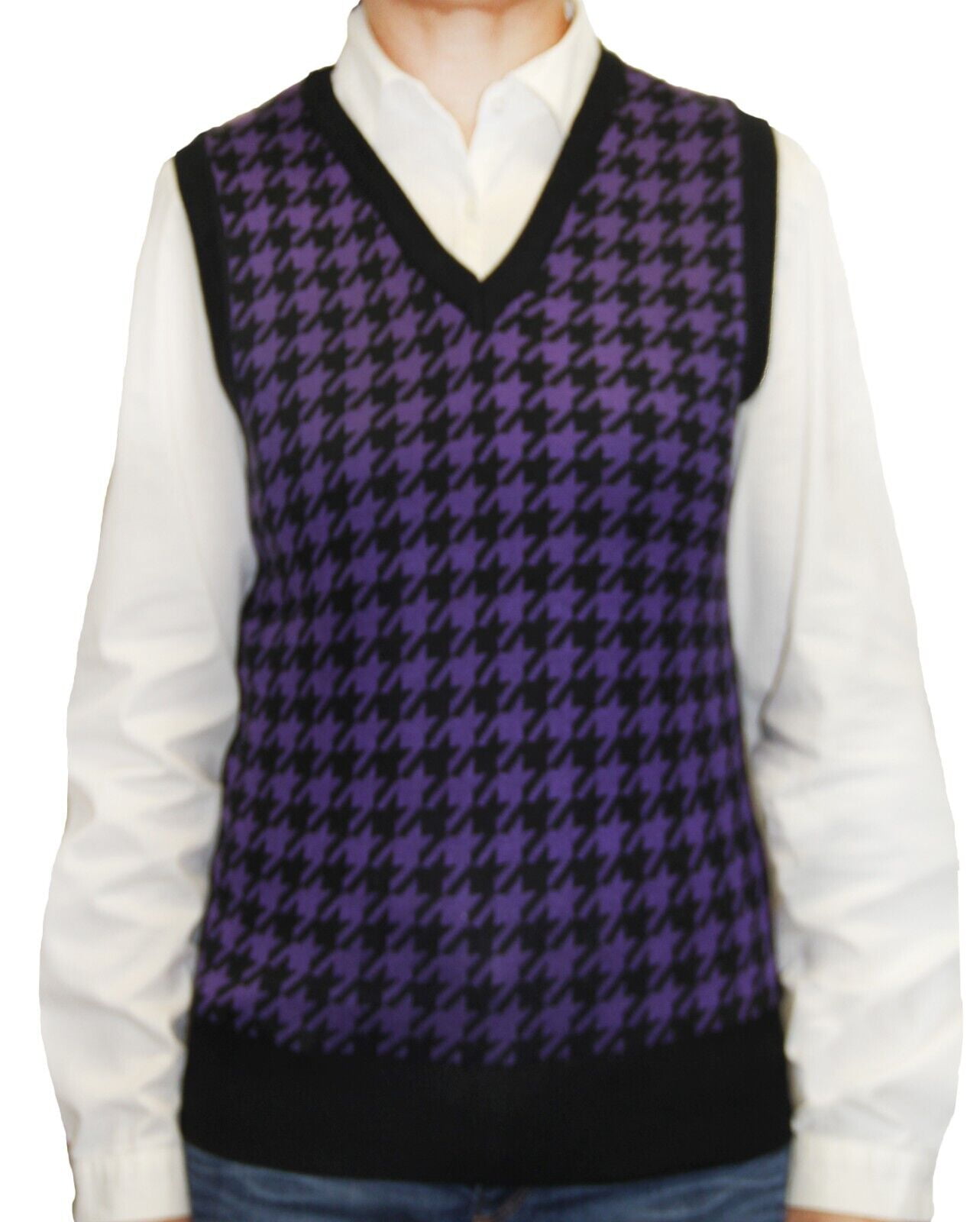 Blue Ocean Womens Houndstooth Sweater Vest (lsv-269) - Walmart.com