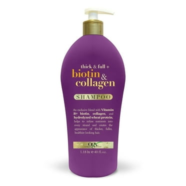 OGX Super Thickening + Biotin & Collagen Shampoo for Fuller Hair, 25.4 ...