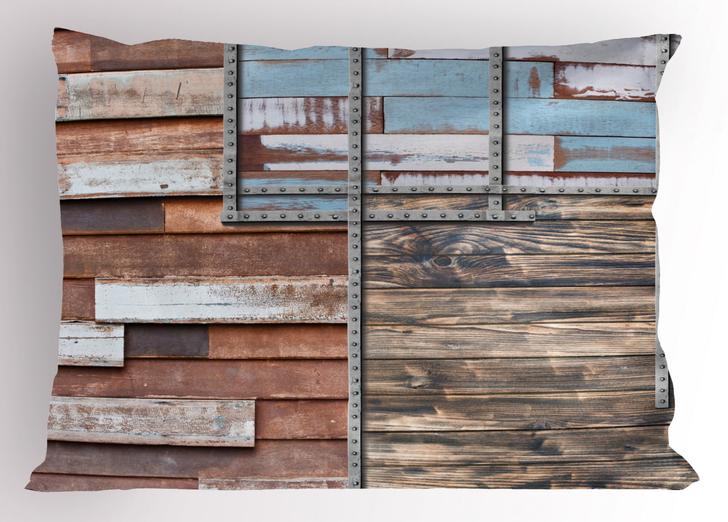 Rustic Pillow Sham Modern and Old Mixture Harmony Rusty Design with ...