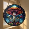 Abstract Mushroom Stained Glass Style Suncatcher Window Decor, Colorful ...
