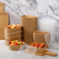 22 oz Brown Disposable Paper Food Containers with Lids, Meal Prep and ...