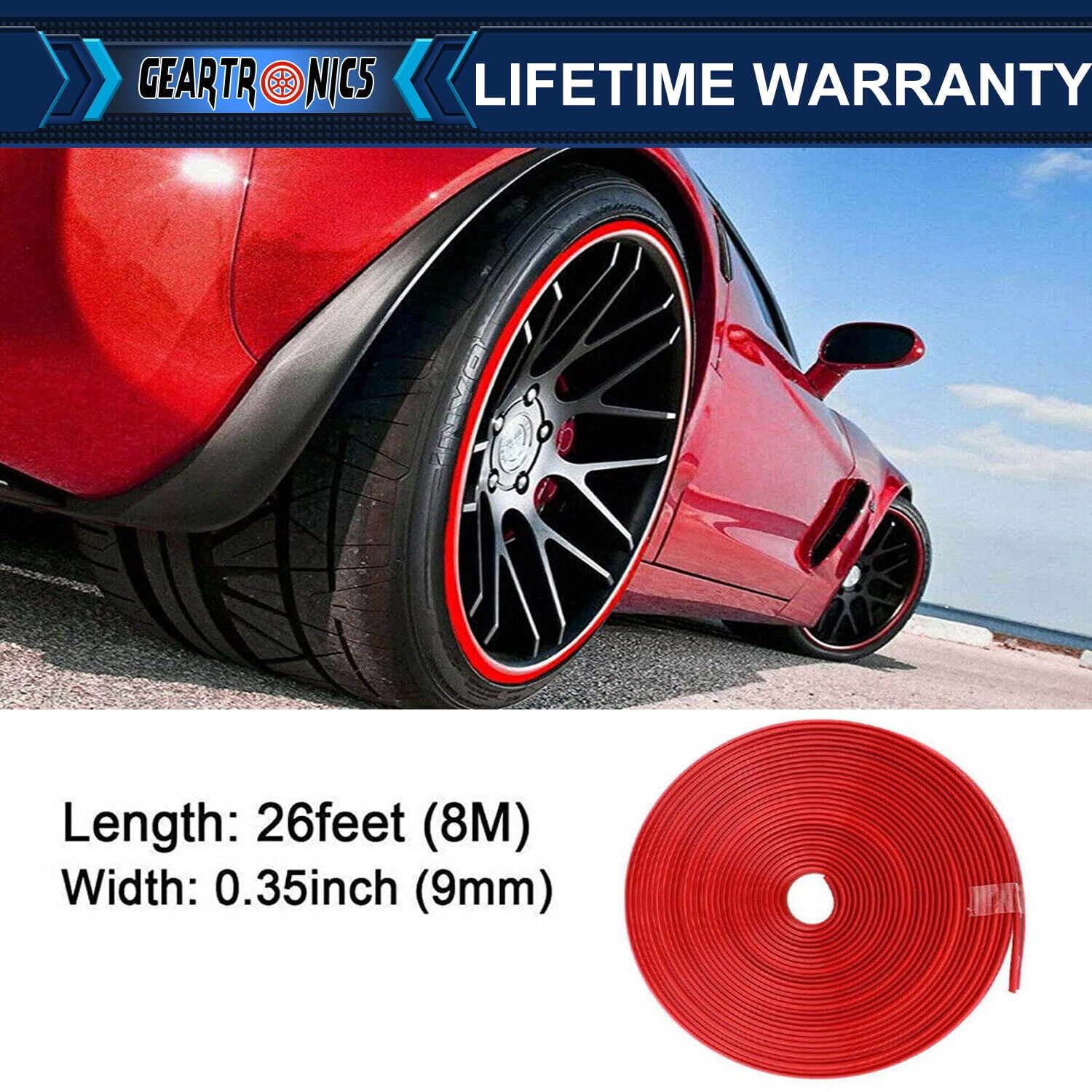 Car Wheel Hub Rim Trim Tire Ring Guard Rubber Strip Protector Sticker ...