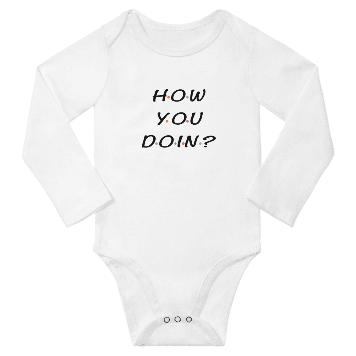 How You Doin? Funny Baby Long Sleeve Bodysuit Boy Girl Unisex (White ...