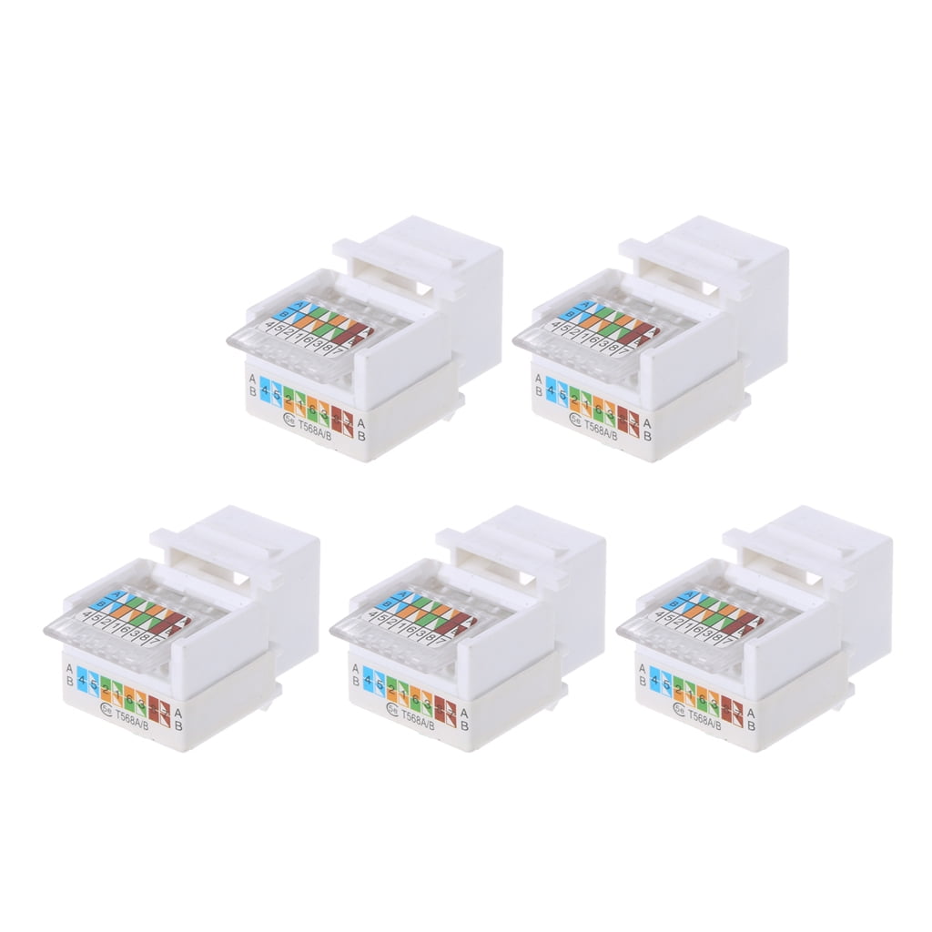 5PCS/Lot CAT5E RJ45 Network Socket Kit Ethernet Outlet White Color For ...