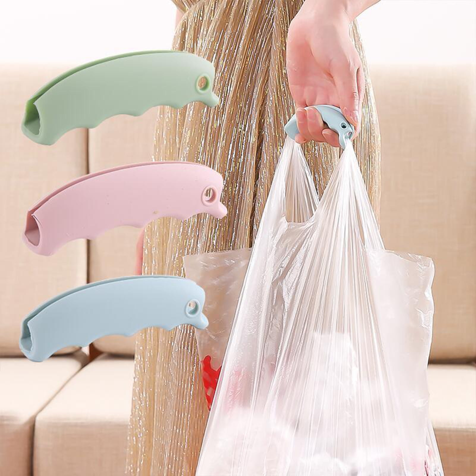 jiaroswwei Portable Silicone Plastic Bag Handle Labor-saving Shopping ...