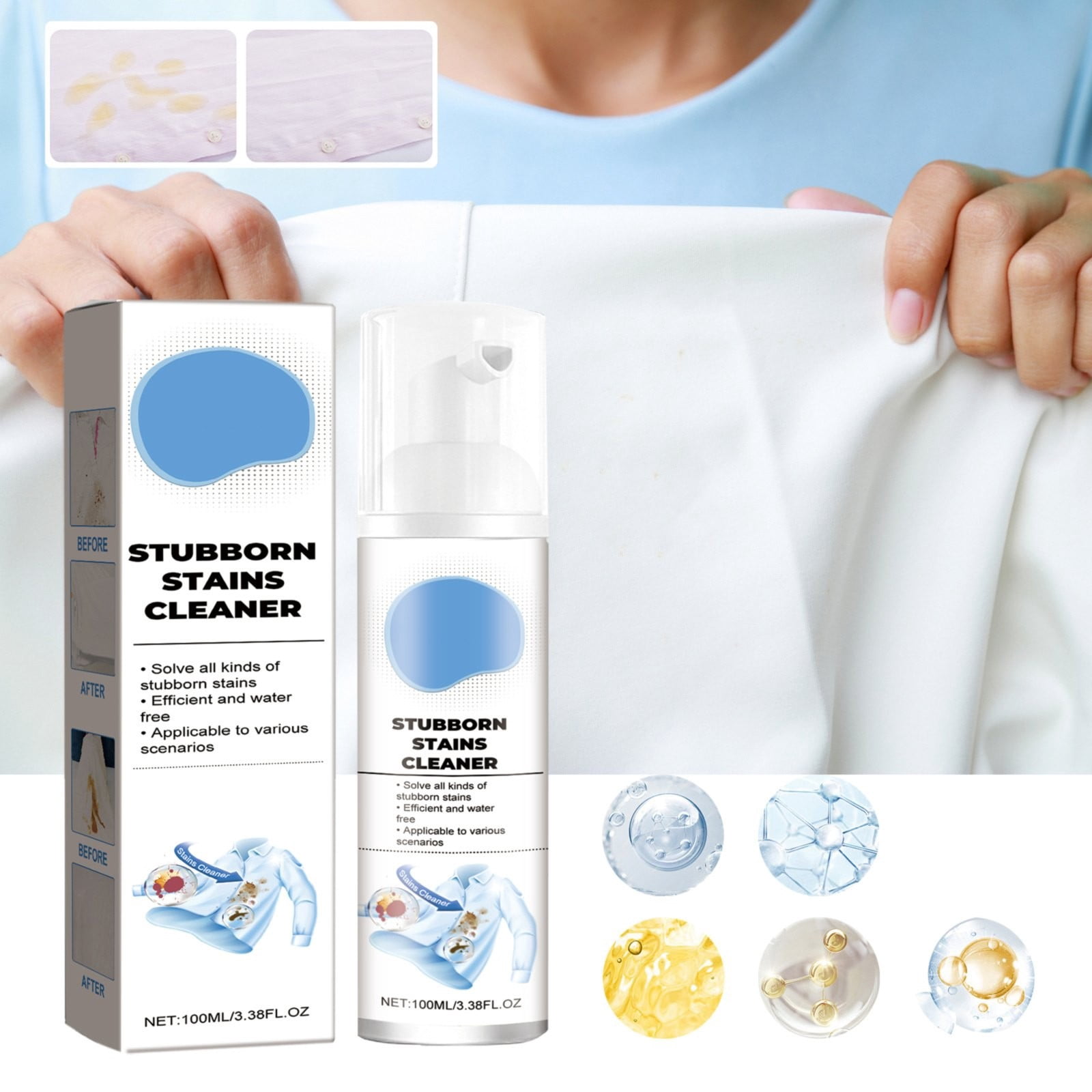 Hexang Foam Dry Cleaning Agent Dry Foam Cleaner Wash Clothing Foam ...