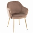 Gold and Brown Velvet Dining Chair Set - 2 Pack Modern Upholstered Side ...