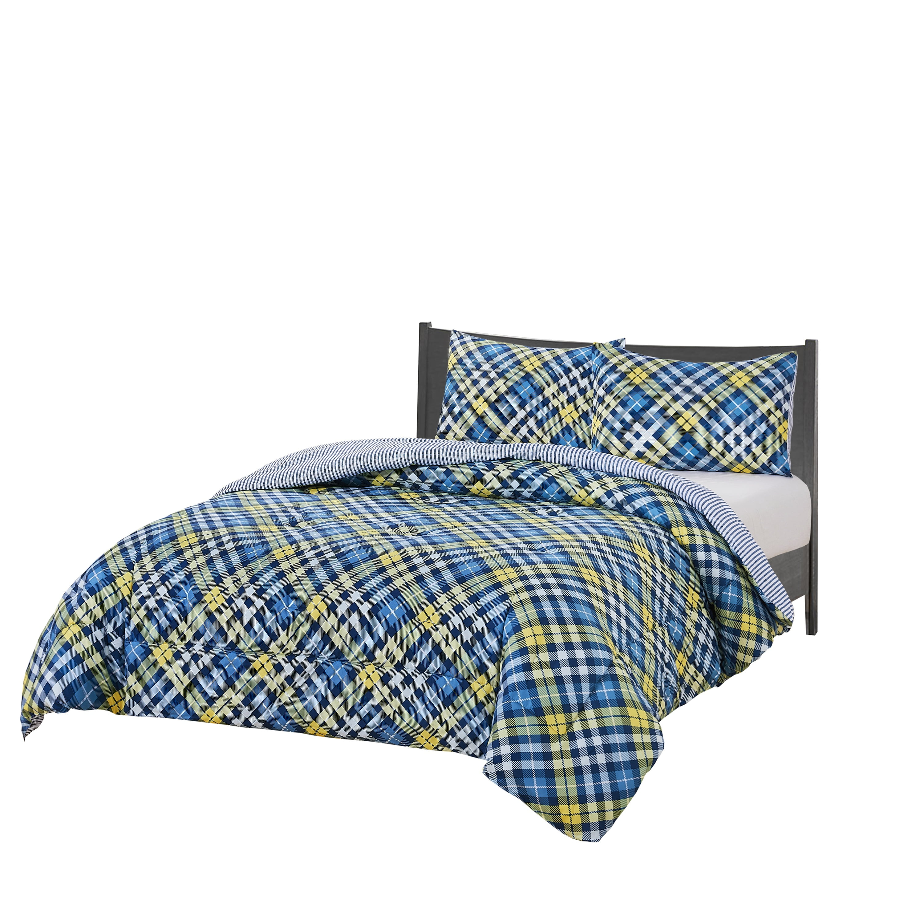 Chaps Kids 3-Piece Reversible Microfiber Comforter and Sham Bedding Set ...