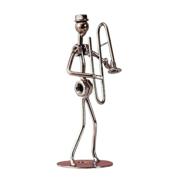 Lipstore Musical Man Statue Art Figurine Desk Decoration Iron Wires and ...