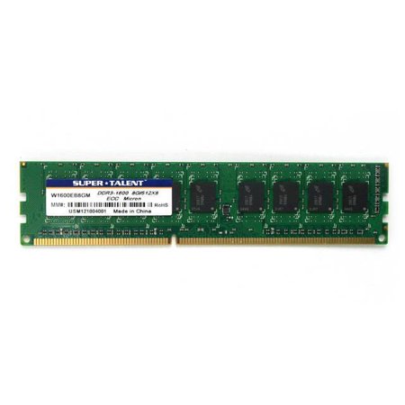 Super Talent DDR3-1600 8GB-512Mx8 ECC CL11 Micron Chip Server Memory ...
