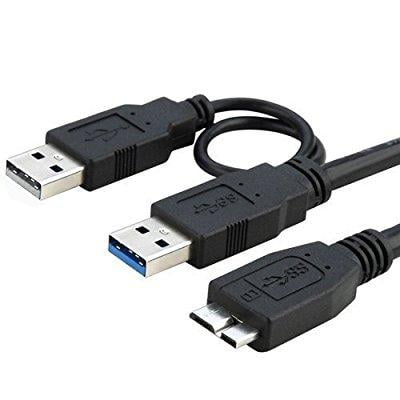 Dual USB 3.0 Type A to Micro-B USB Y Shape High Speed Cable for ...