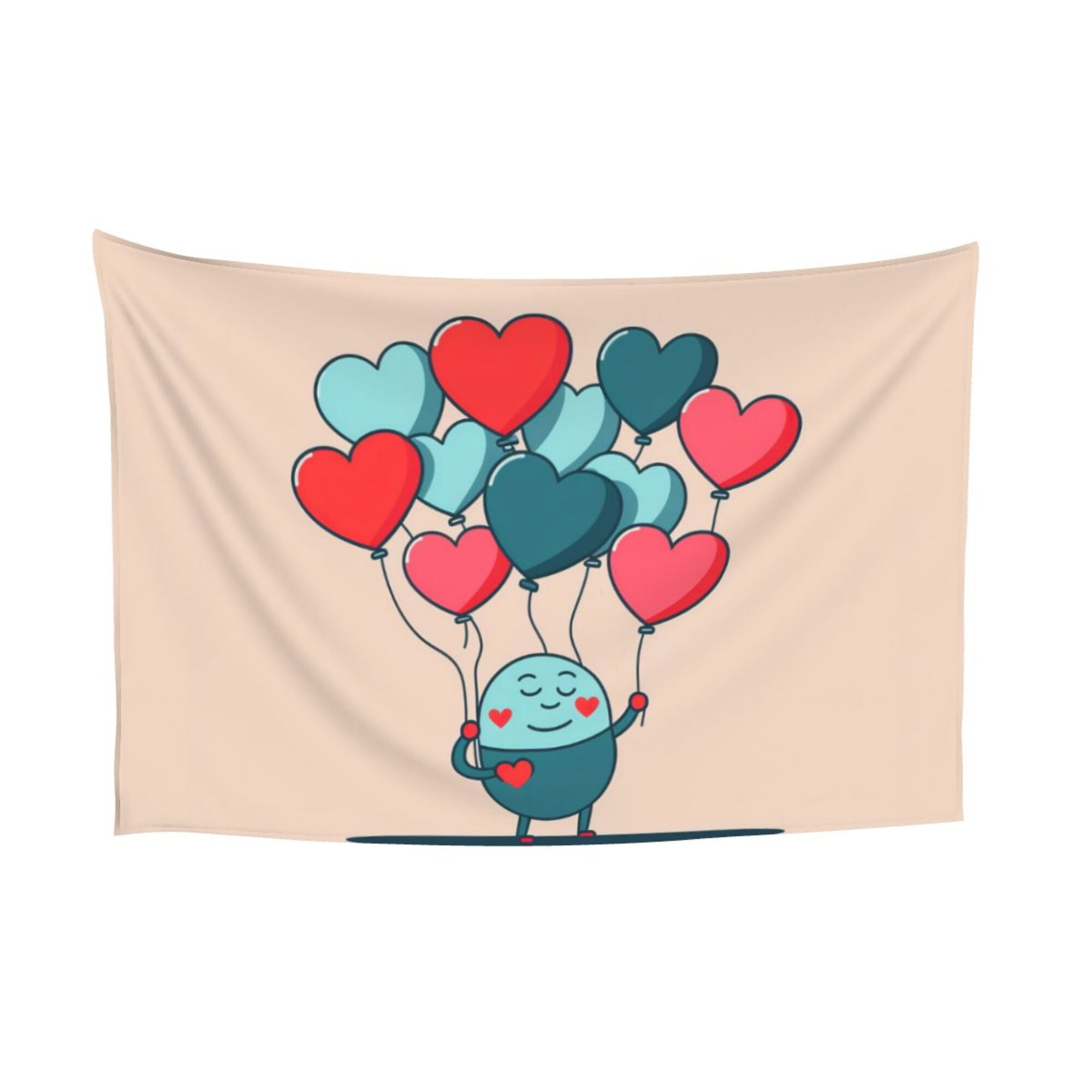 ZICANCN Funny Tapestry for Bedroom Aesthetic,Cartoon Heart Balloons Boy ...