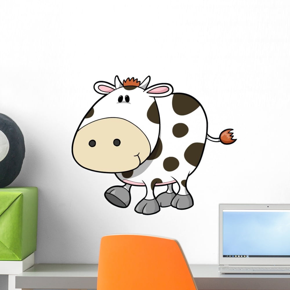 Cute Little Baby Cow Wall Decal Sticker, Wallmonkeys Peel & Stick Vinyl ...