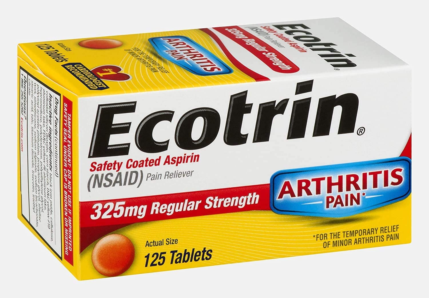 Ecotrin Regular Strength, 325 mg, 125 Tablets - Walmart.com - Walmart.com