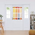 Colorful Squares Pattern Door Curtain Sheer Privacy Light Filtering ...