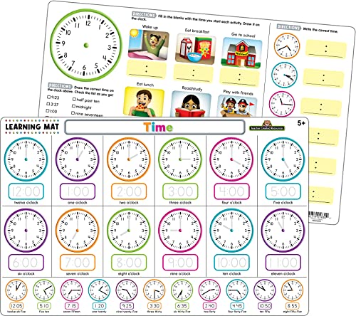 Teacher Created Resources TCR21023 Time Learning Mat - Walmart.com