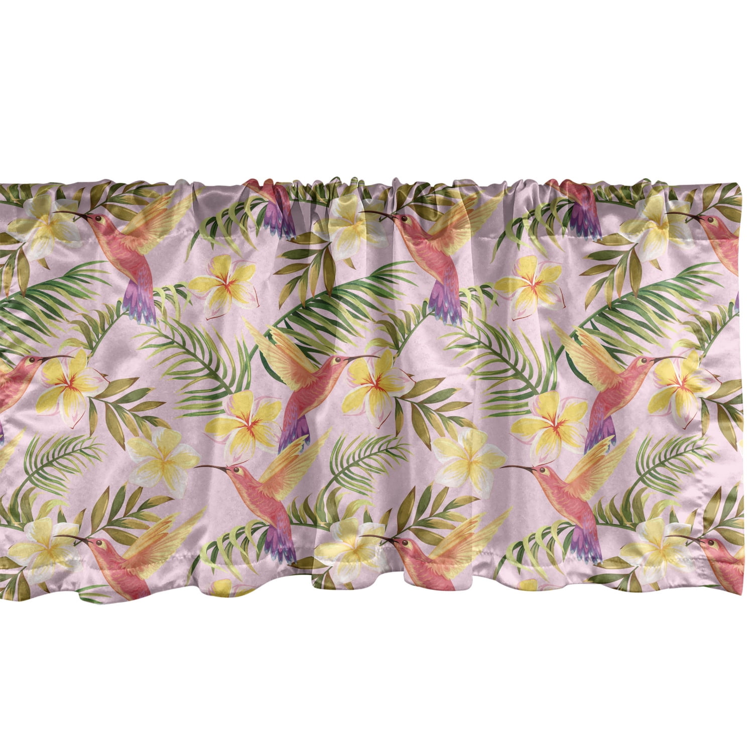 Hummingbird Window Valance Pack of 2, Botanical Hawaiian Spring Exotic ...