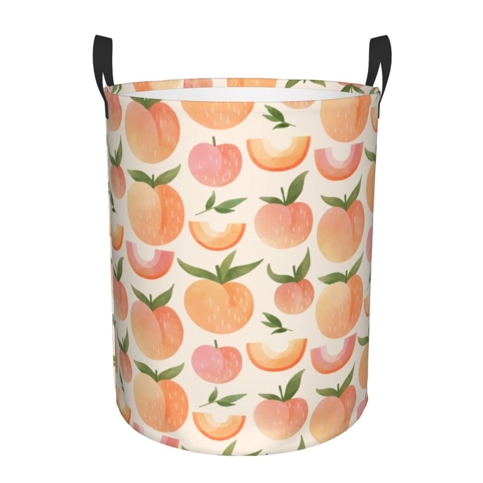 XMXT Collapsible Laundry Basket, Seamless Pink Peaches Pattern ...