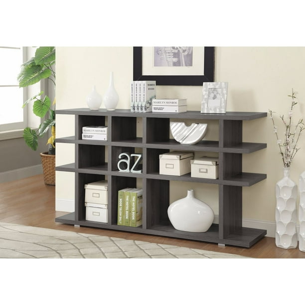 Contemporary Wooden Bookcase, Gray - Walmart.com - Walmart.com