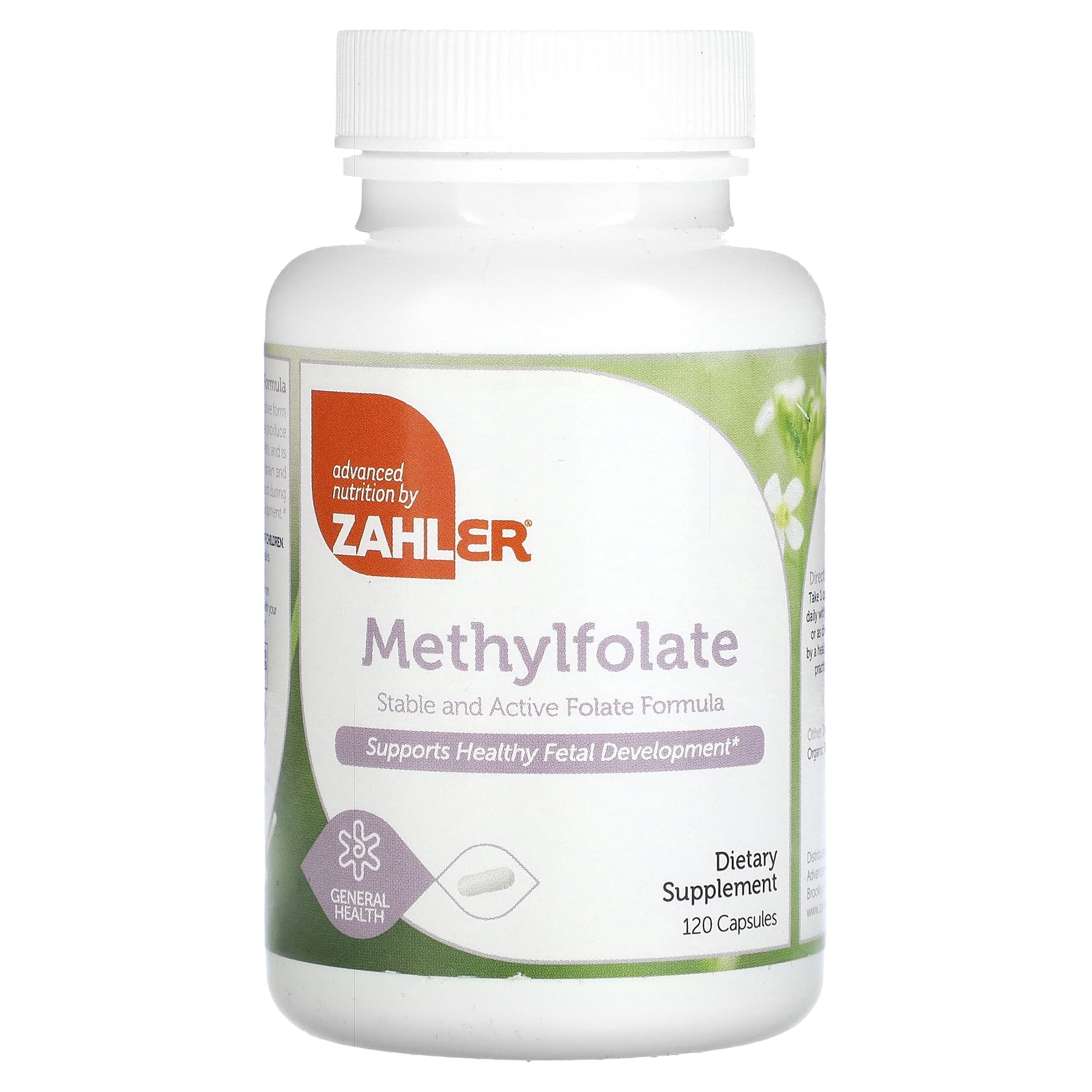 Methylfolate, Stable & Active Folate, Supports Healthy Fetal Development, 120 Capsules, Zahler ...