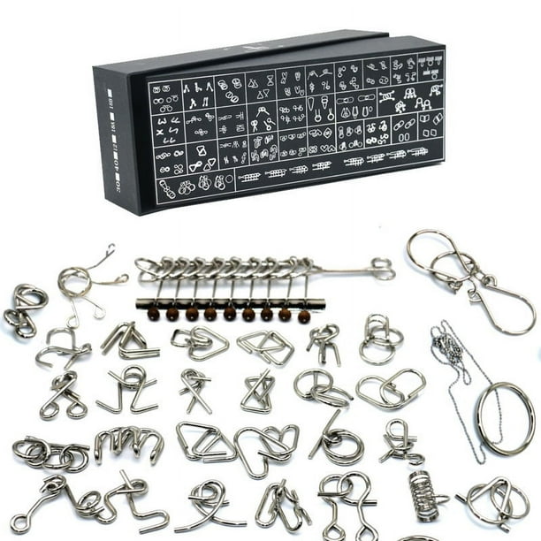 30 metal brain teasers, IQ test solving puzzles for kids and adults ...