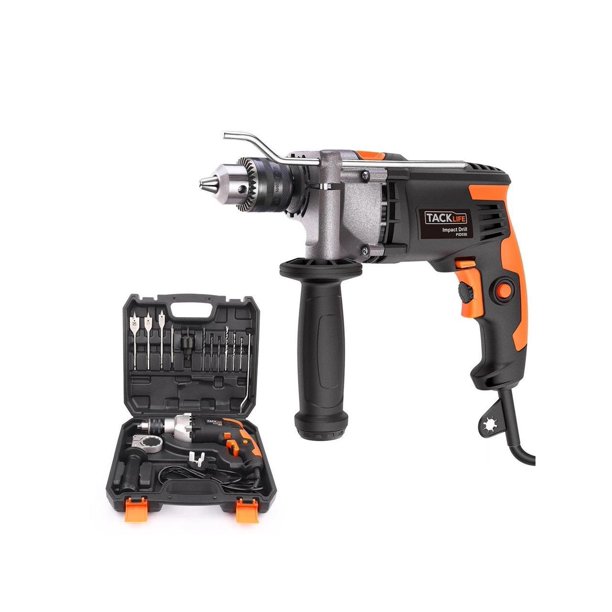 Tacklife PID03B 7.5A 3000 RPM Corded Hammer Drill In Black/Orange New ...