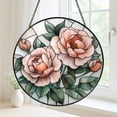 Artistic Fantasy Pink Rose Stained Glass Suncatcher Window Decor ...