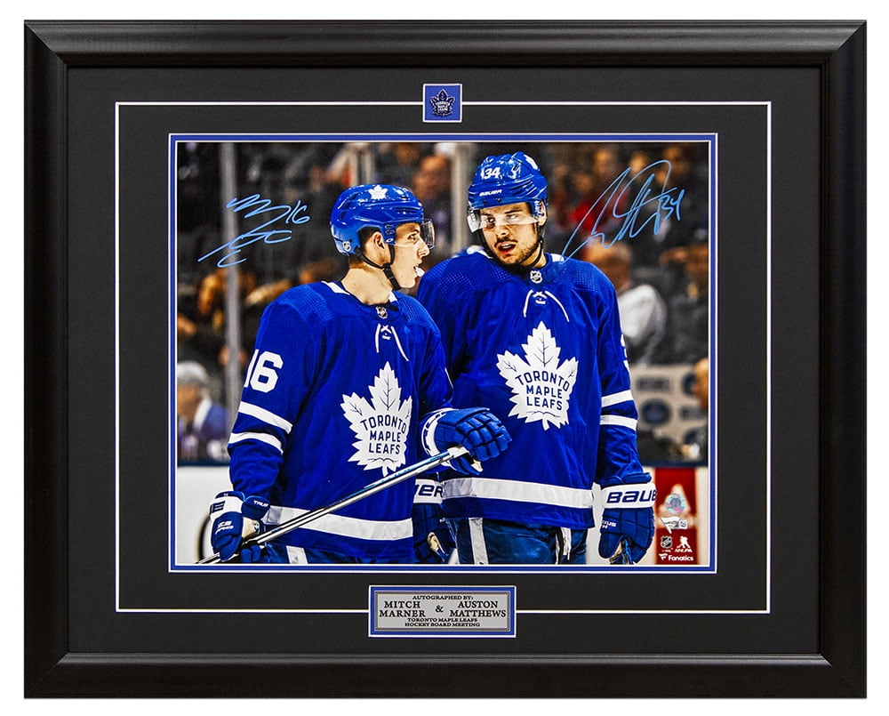 Mitch Marner & Auston Matthews Dual Signed Toronto Maple Leafs Board ...