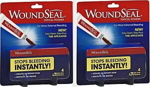 WOUNDSEAL Powder Stop bleeding Instantly 4 Tubes/ pack ( 2 pack ...