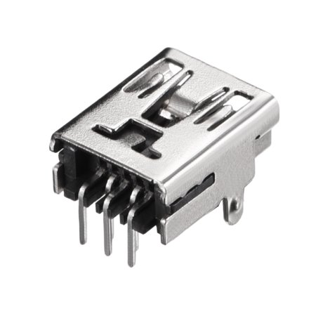 Mini USB PCB Connector Female 5P Vertical Insert 90 Degree Angle 20pcs ...
