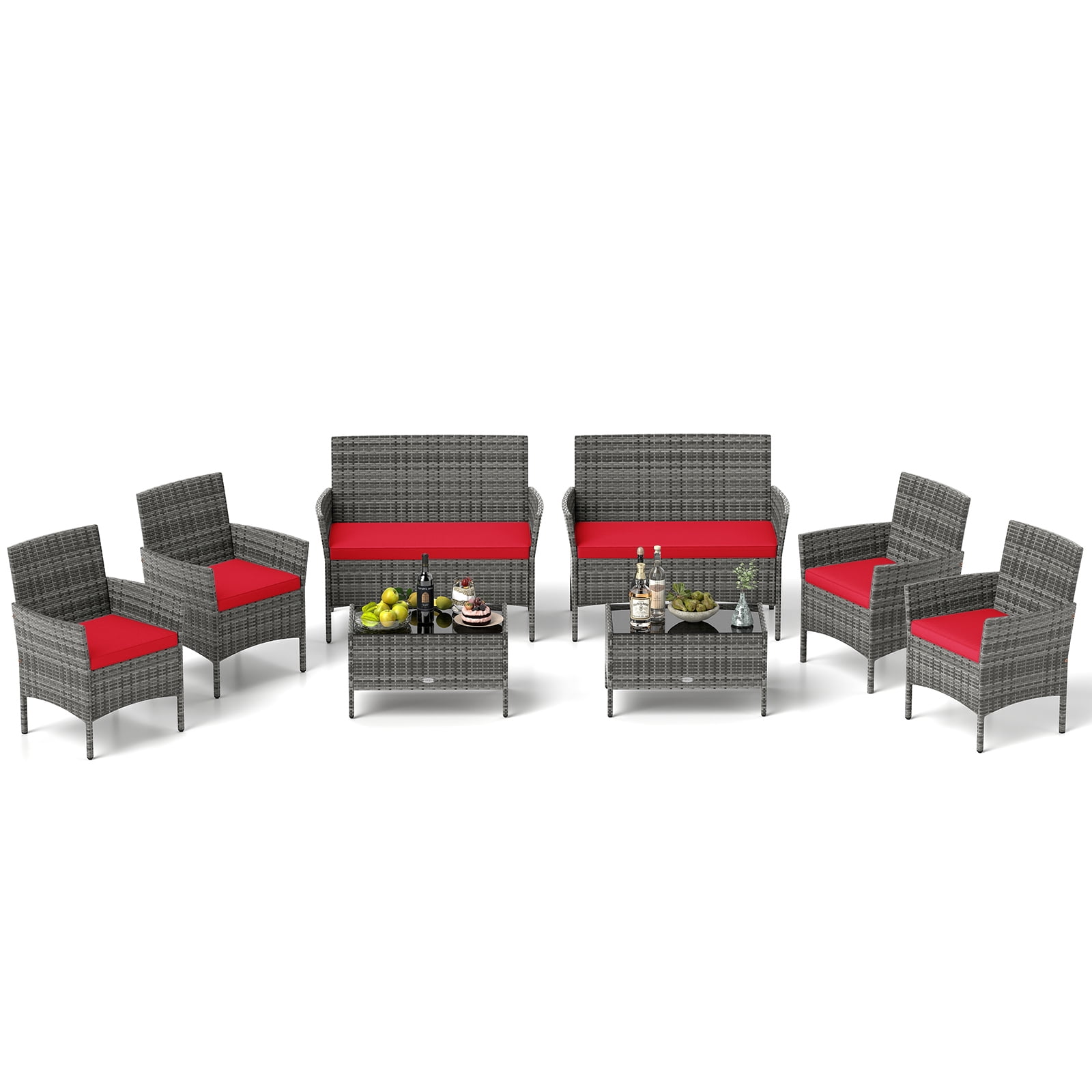 Click here for Gymax Set Of 8 Patio Furniture Set W/Washable Cush... prices