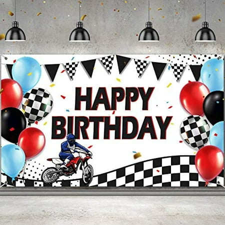 Dirt Bike Party Decoration Dirt Bike Birthday Backdrop Banner Motocross ...