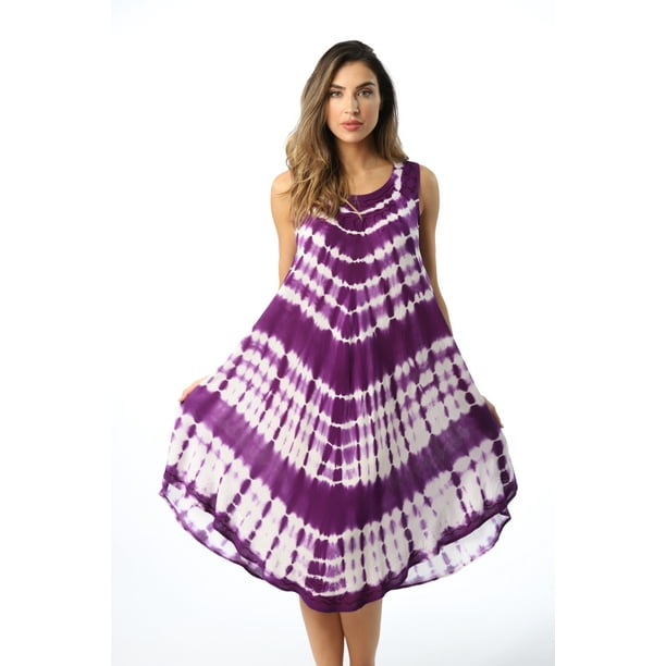 Riviera Sun Dress Dresses for Women (Purple / White, Small) - Walmart.com