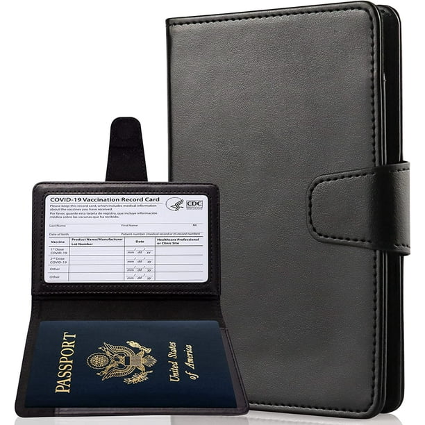 Passport and Vaccine Card Holder Combo, Fit for 4 x 3 Vaccine Card ...