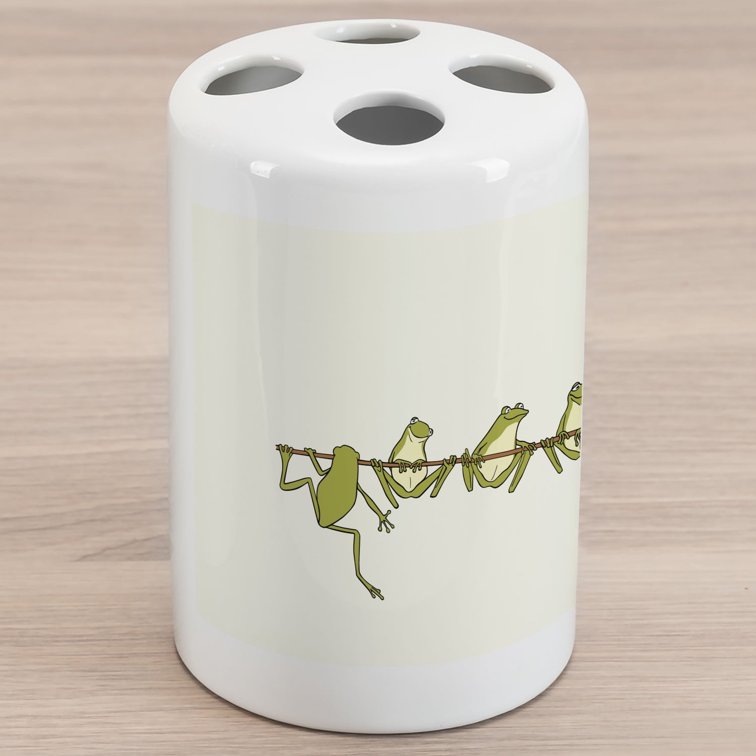 Animal Ceramic Toothbrush Holder, Frogs Having Fun Friendship Animals ...